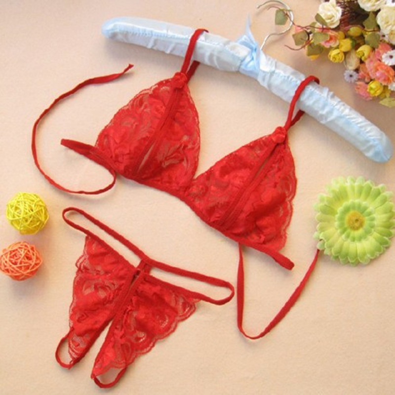 Wholesale Sexy lingerie temptation sexy lace transparent bikini women's ...