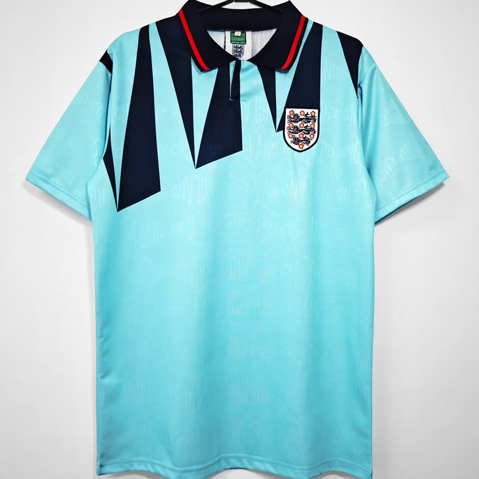 1992 England Third Blue Retro Soccer Jersey
