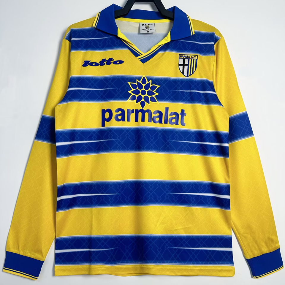 1998/99 Parma Home Yellow Retro Long Sleeve Soccer Jersey