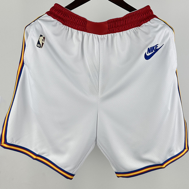 2025/26 Warriors White Retro NBA Pants