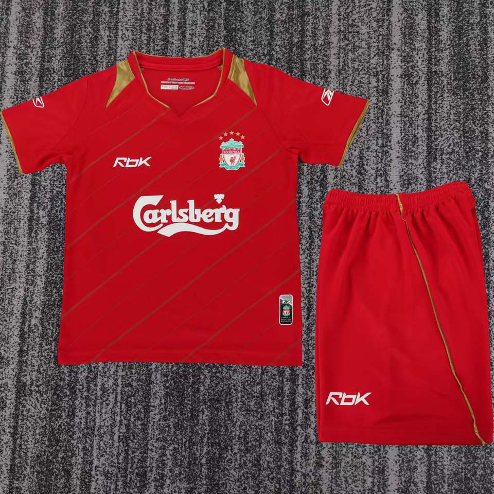 2005/2006 LFC Home Red Retro Kids Soccer Jersey