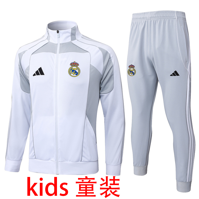 2025/26 RM Grey White Kids Jacket Tracksuit
