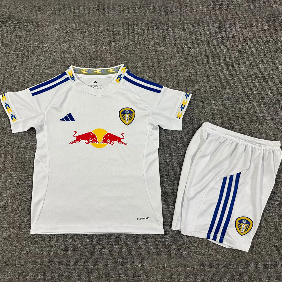 2025/26 Leeds United Home White Kids Soccer Jersey