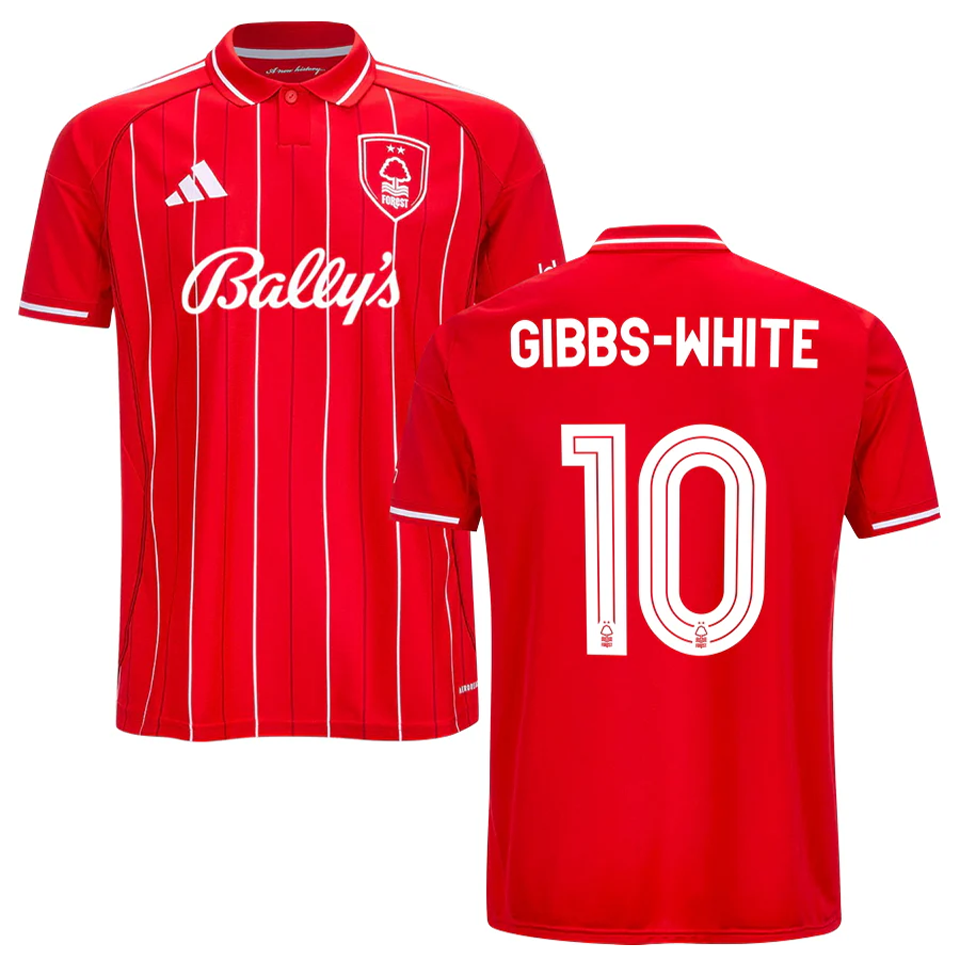GIBBS-WHITE #10 Nottingham Forest Home Red Fans Jersey 2025/26
