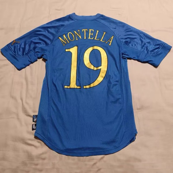 2004 Italy Home Blue Retro Soccer Jersey