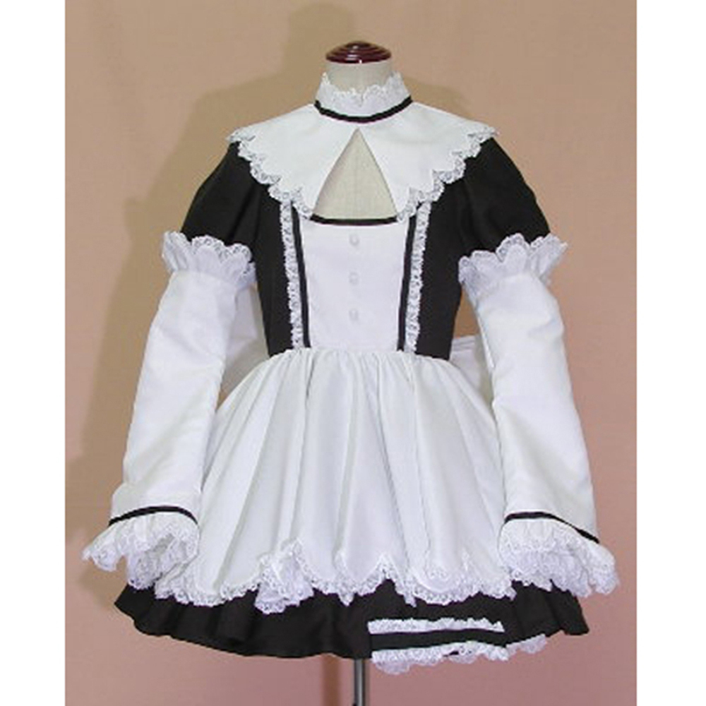 Chii Cosplay Dress in Black and White Cotton Gothic Lolita Style | CK663