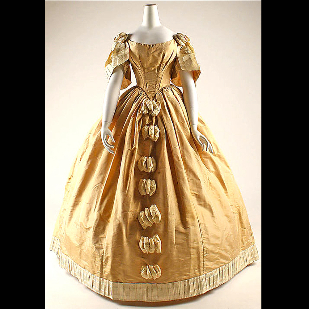 Medieval Gown Gold Cotton Victorian Evening Crossdressing Dress ...