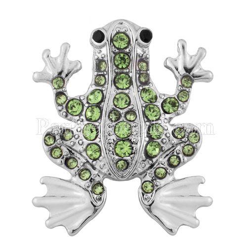 20MM Frog snap Antique Silver Plated with rhinestone KB8099 snaps jewelry