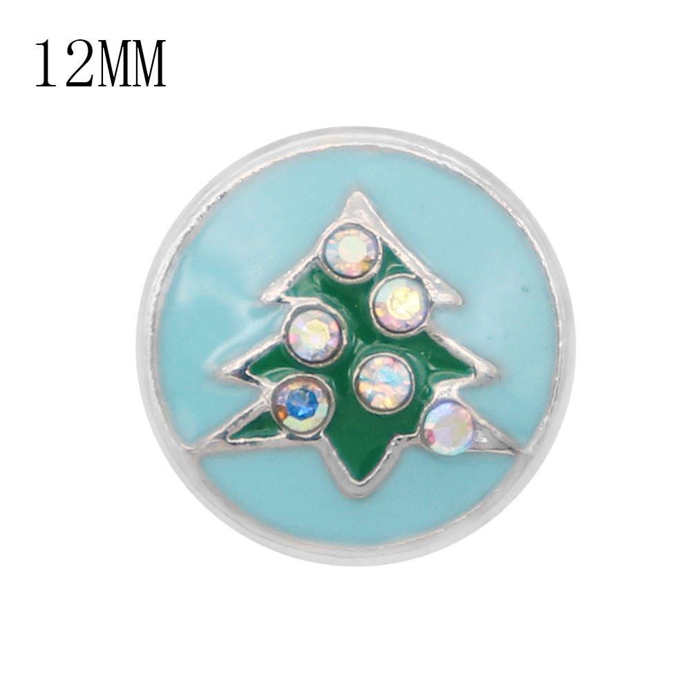 US$ 0.33 - Christmas 12MM design metal christmas tree snap with AB ...