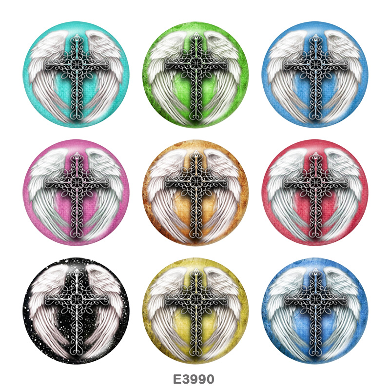20MM Cross Print Painted metal snap buttons