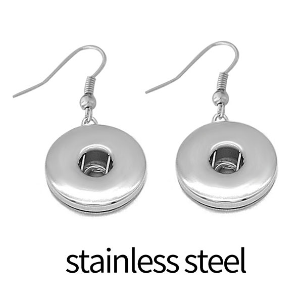 20MM Stainless steel Earrings fit Snaps button jewelry wholesale
