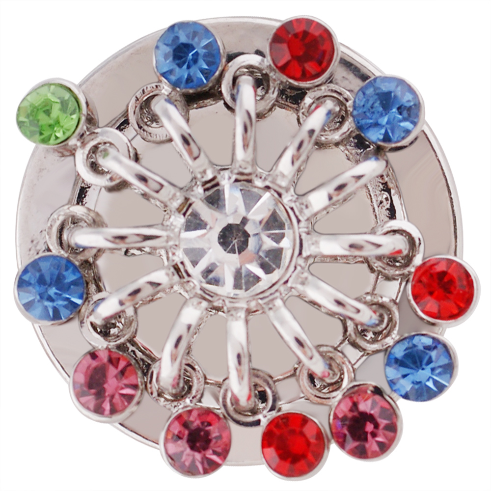 Special types 20MM snap button Silver Plated with white AB Rhinestone ...
