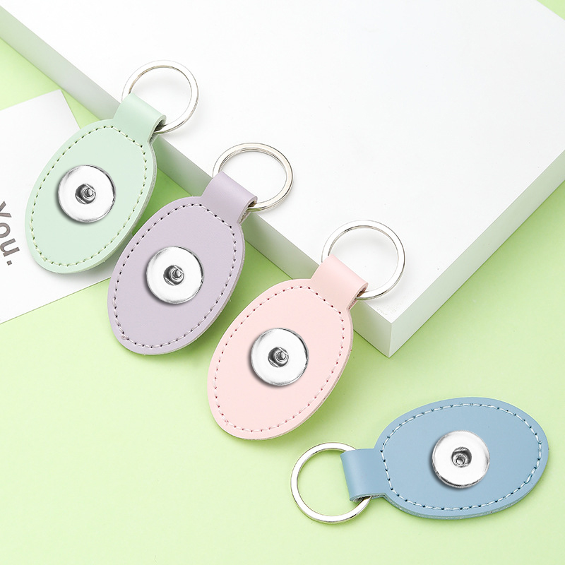 pu leater fashion Keychain buttons fit snaps chunks Snaps Jewelry