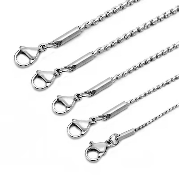 Factory direct silver 304 stainless steel S-chain necklace with simple ...