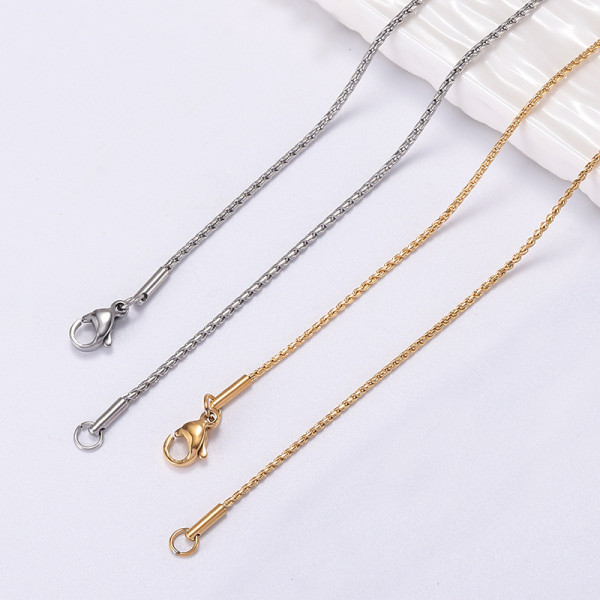 Factory direct silver 304 stainless steel S-chain necklace with simple ...