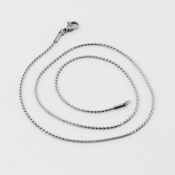 Factory direct silver 304 stainless steel S-chain necklace with simple ...