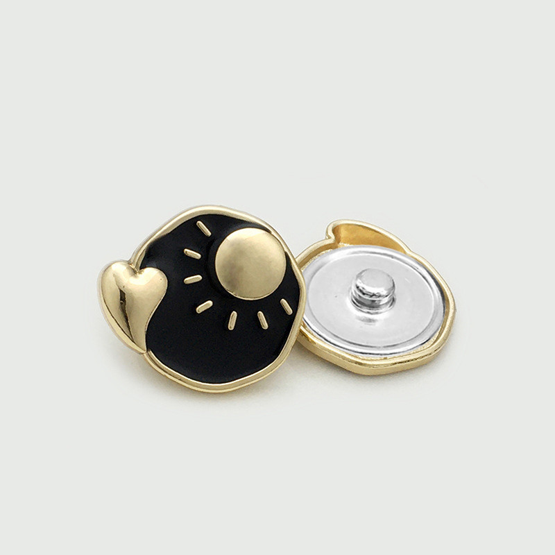 Sun, moon, heart Metal 20MM Snap buttons