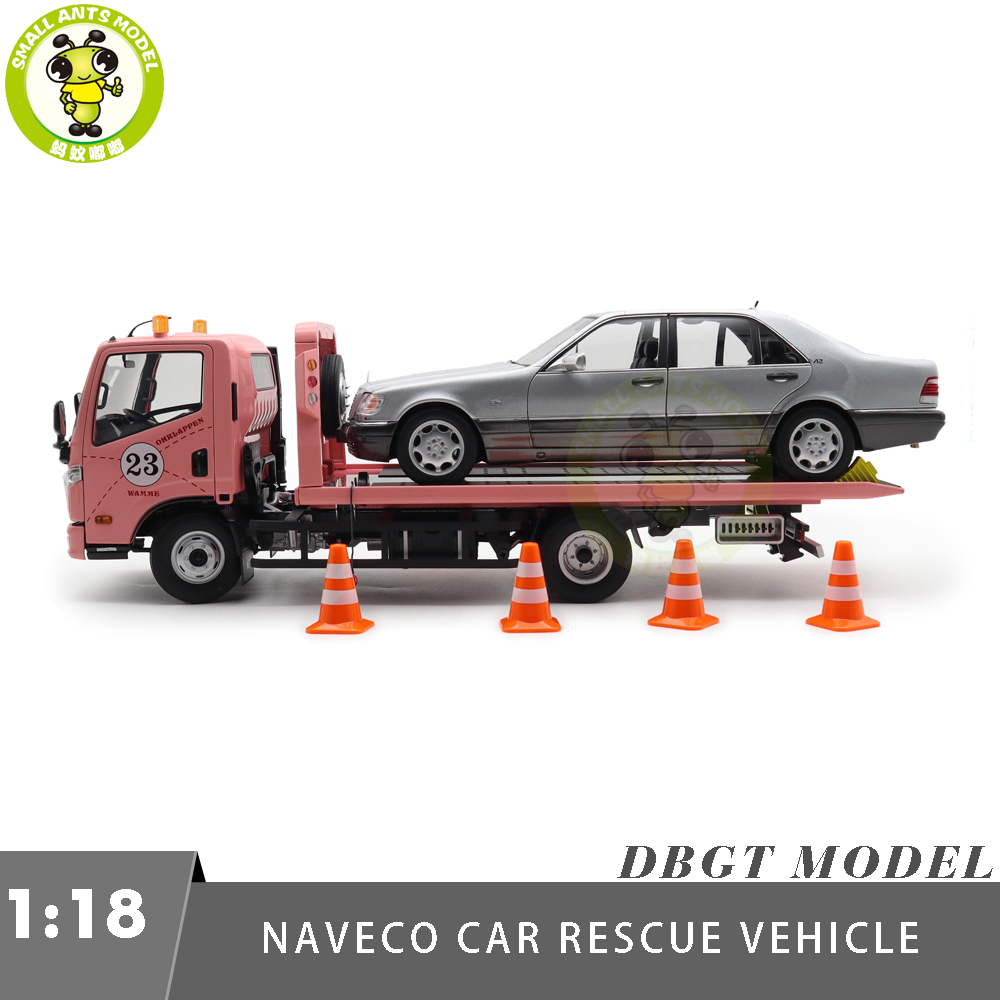 1/18 Naveco Car Rescue Vehicle Wrecker Flatbed Trailer Pink Pig Diecast ...