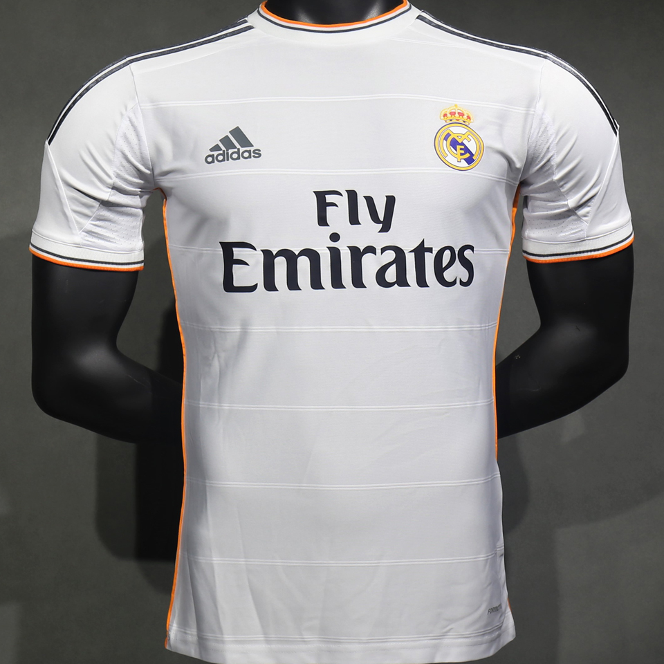 2013/14 RM White Home Retro Player Version Soccer Jersey