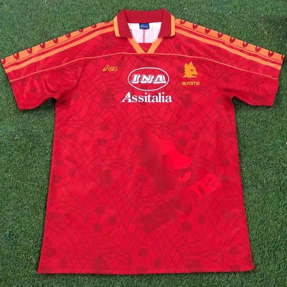 1995/1996 Roma Home Red Retro Soccer Jersey