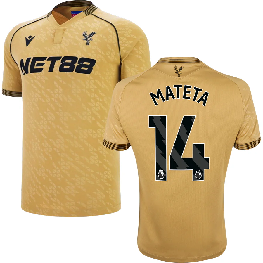 MATETA #14 Crystal Palace Away Gold Fans Soccer Jersey 2025/26