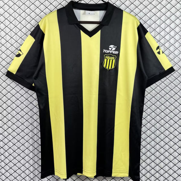 1987 Penarol Home Yellow Black Retro Soccer Jersey