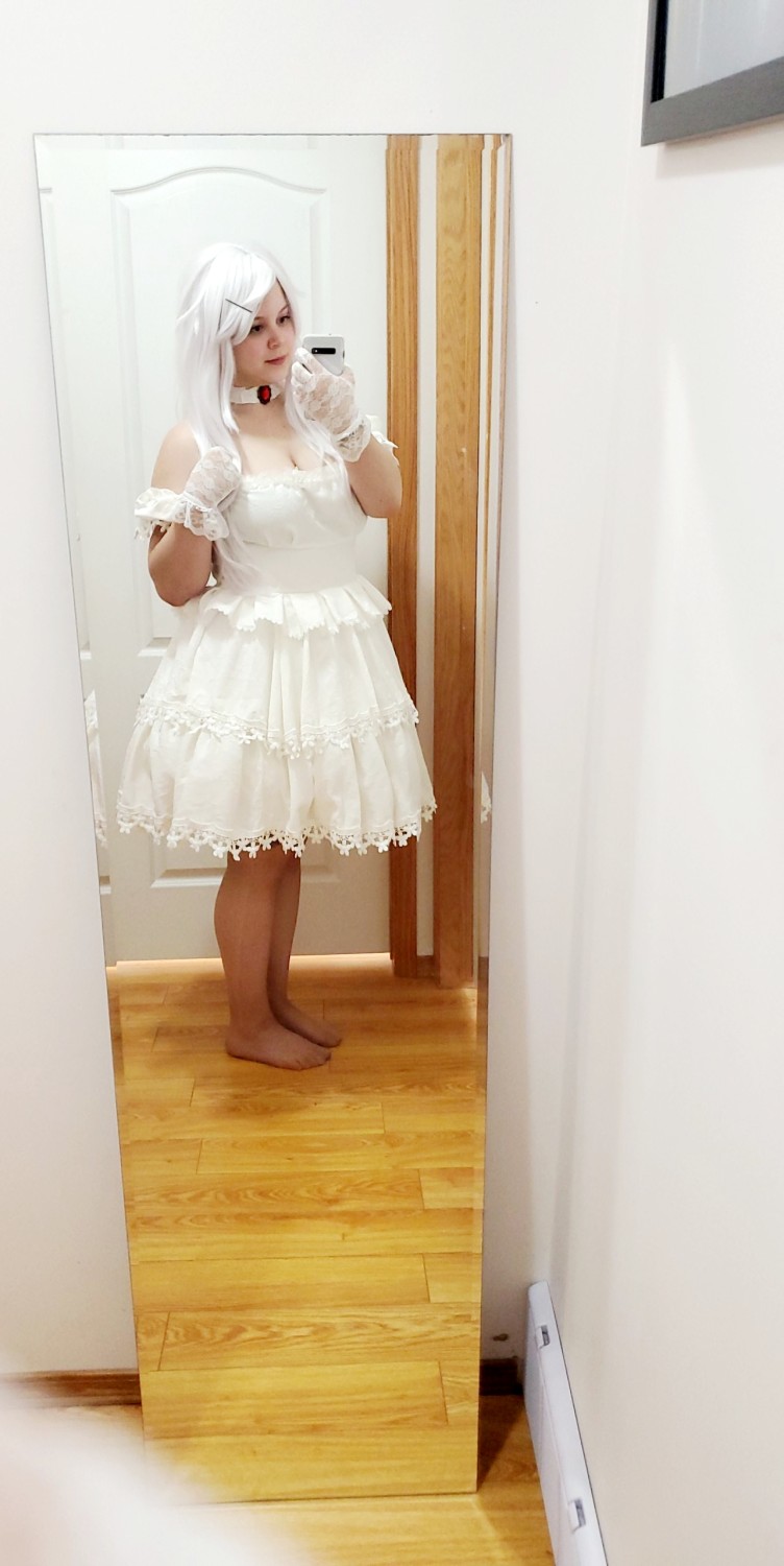 Super Mario Bros Princess Boo Booette White Lolita Dress Cosplay Costume