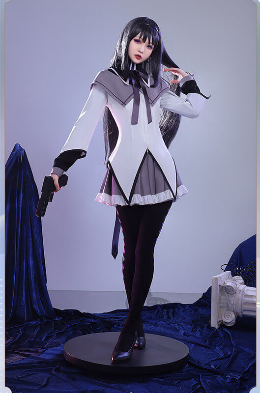 1/3 Delusion Puella Magi Madoka Magica Akemi Homura Cosplay Costume