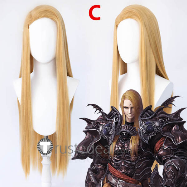 Final Fantasy FFXIV FF14 Zenos yae Galvus Ryne Orangish Pink Cosplay Wigs