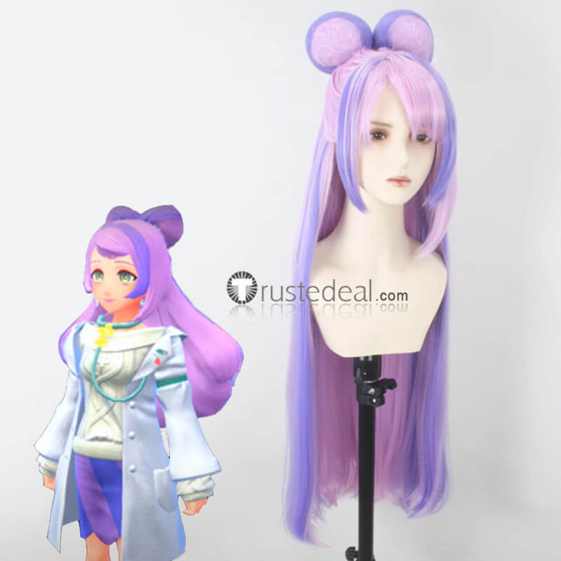 Pokemon Scarlet Violet Miriam Nemona Black Green Pink Cosplay Wig