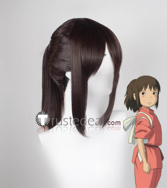 Spirited Away Chihiro Ogino Yubaba Brown Ponytail Styled Cosplay Wig