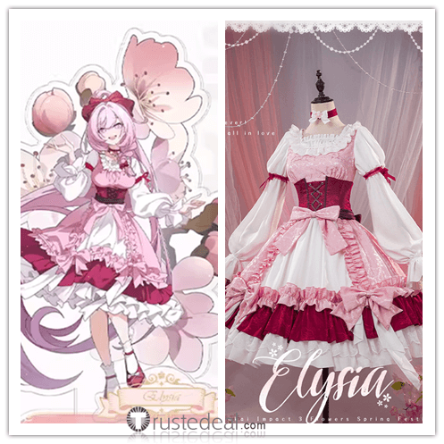 Honkai Impact 3rd Spring Blossom Peachy Spring Elysia Pink Lolita ...