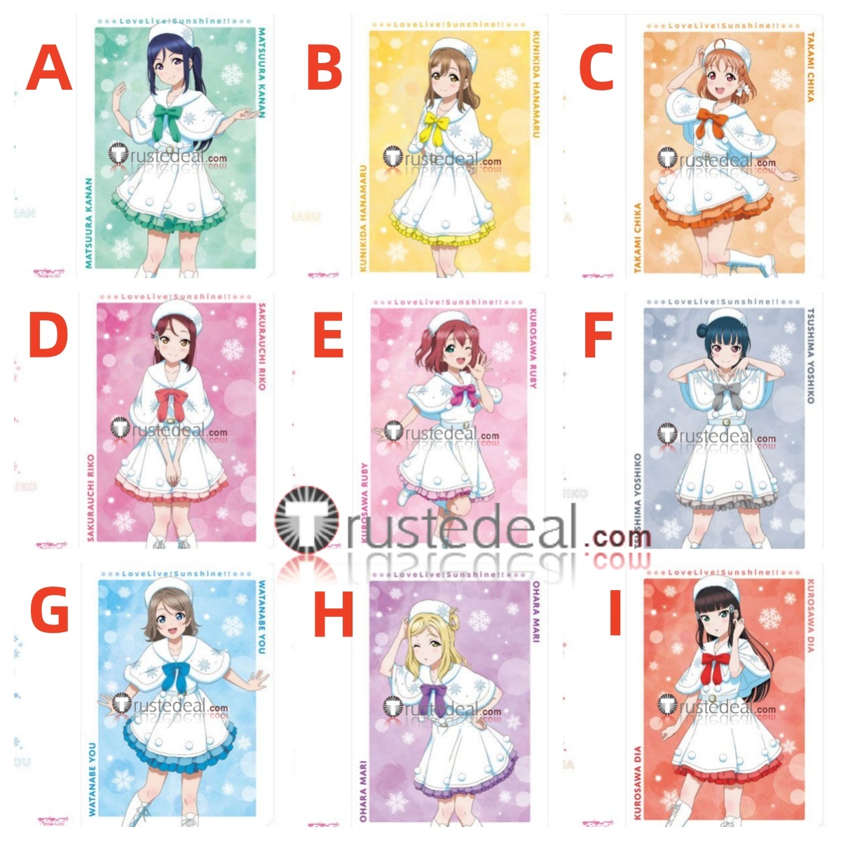 Love Live Sunshine Aqours Christmas Choir Chika Dia Riko Kanan Ruby ...