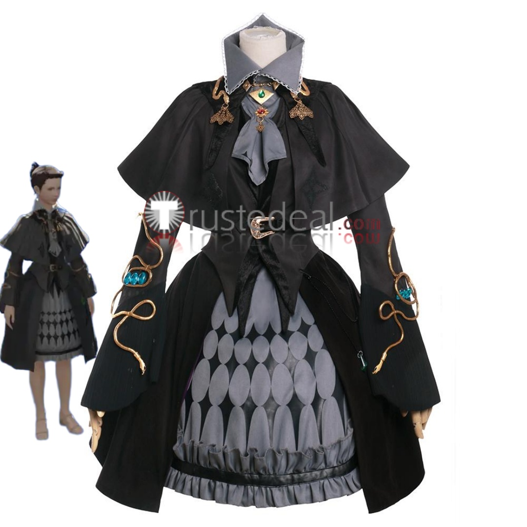 Final Fantasy XIV FF14 FFXIV Idealized Wicce Female Black Set Cosplay ...