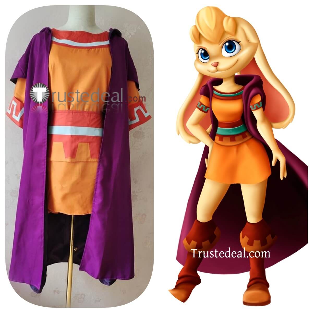 Spyro Reignited Trilogy Bianca Rabbit Purple Cosplay Costume