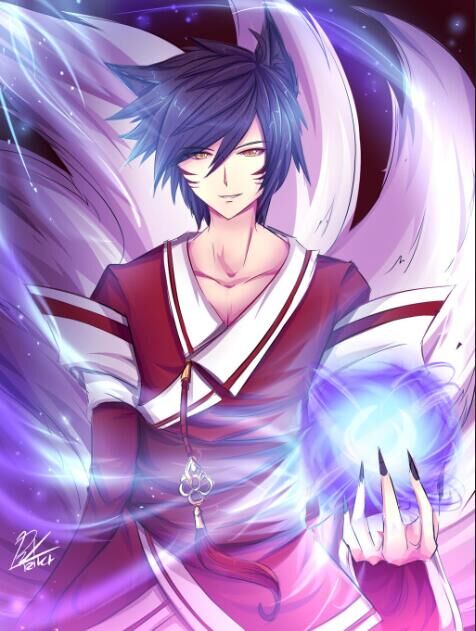 League of Legends Ahri Red Genderbend Male Cosplay Costume