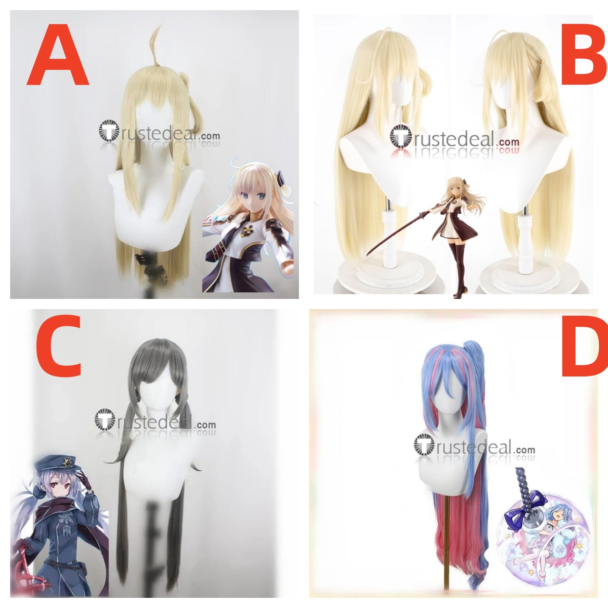Yugioh Sky Striker Ace Roze and Raye Witchcrafter Madame Verre Cosplay Wigs