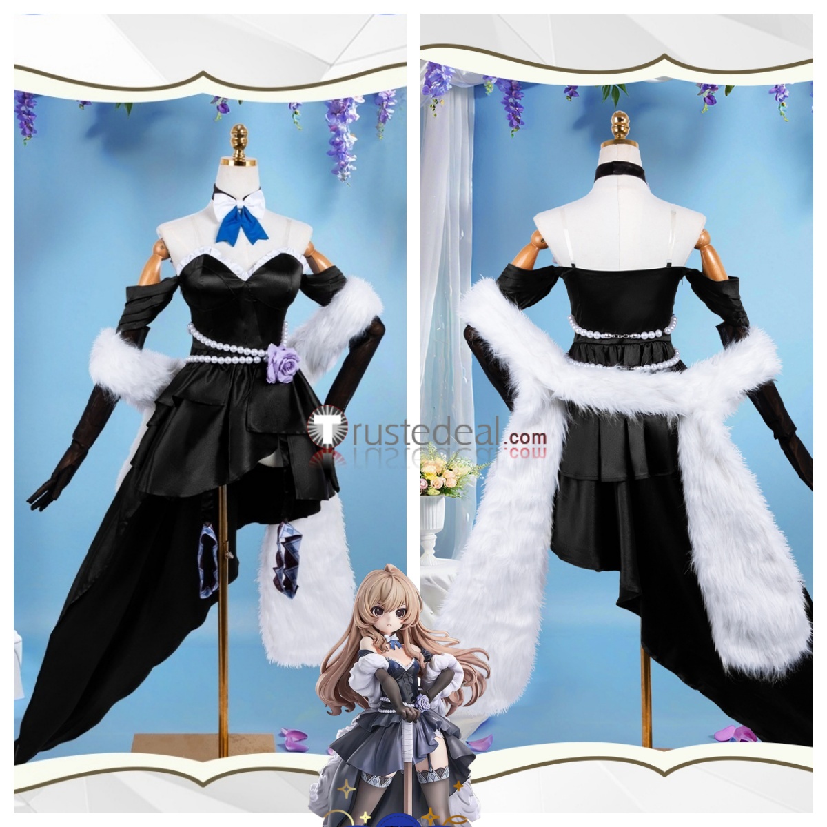 Toradora Taiga Aisaka Black Formal Dress Cosplay Costume
