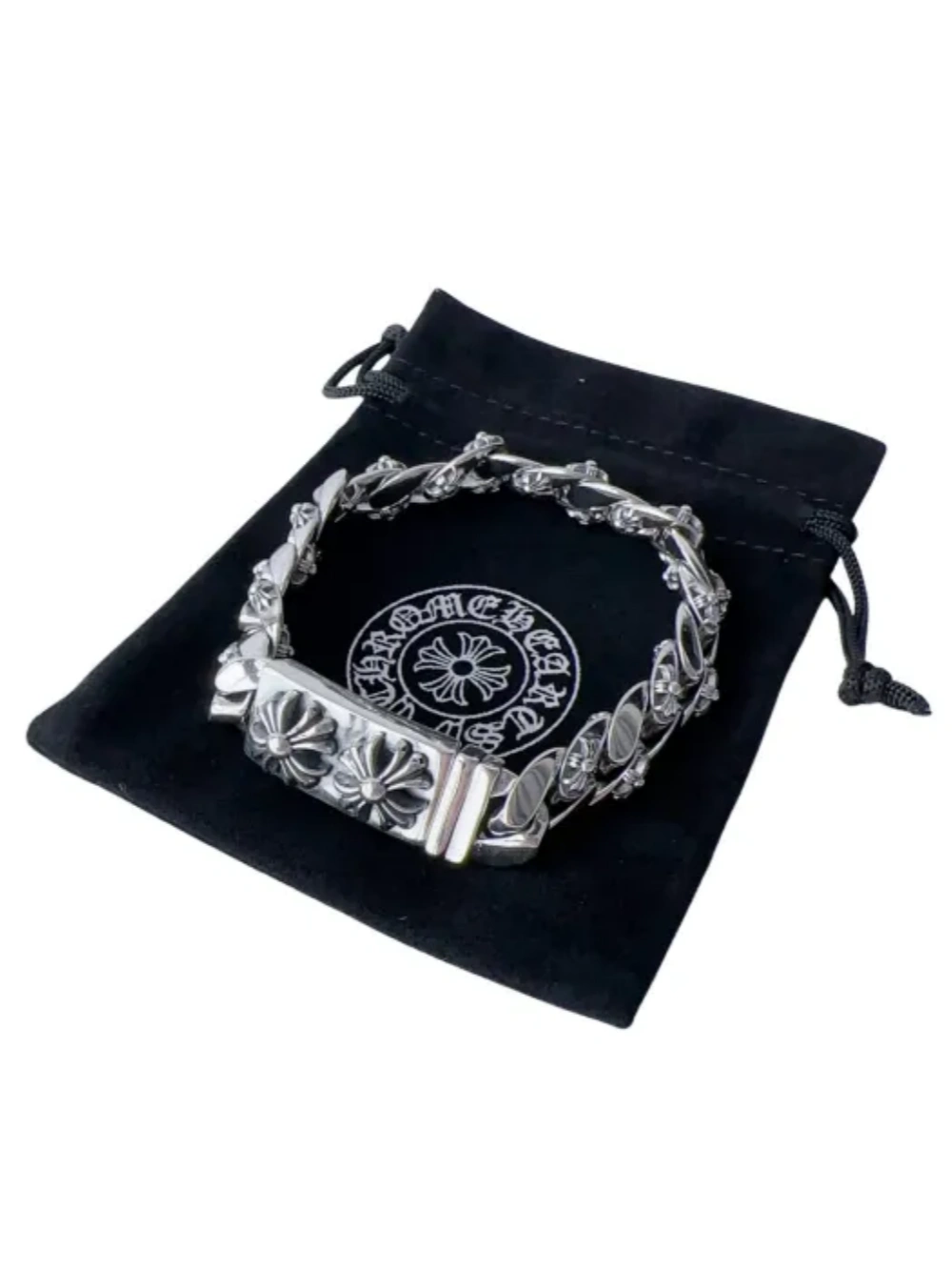 US$ 57.32 - Double Cross Pin Smooth Cuban Bracelet - www.youngrich.co