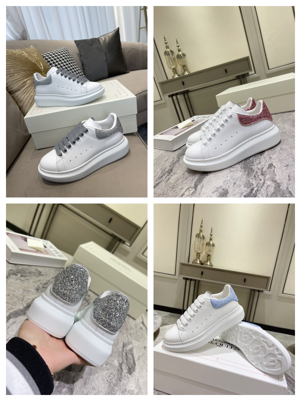 US$ 159.92 - 1:1 quality version Shoes Tail Sequins Heightened White ...