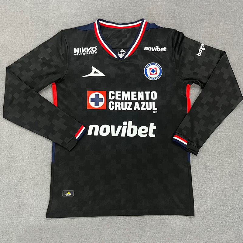 US$ 15.50 - 25-26 Cruz Azul Black Goalkeeper Long Sleeve Soccer Jersey ...