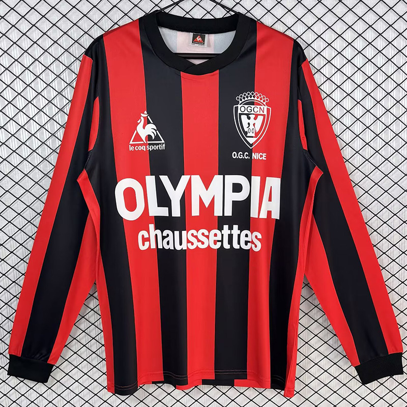 US$ 20.00 - 1977-1978 OGC Nice Home Long Sleeve Retro Soccer Jersey (长袖 ...