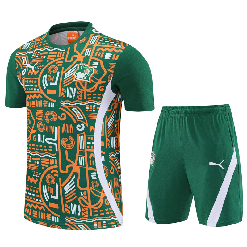 US$ 25.00 - 25-26 Ivory Coast Green Training Short Suit - www.gmkitsc.com