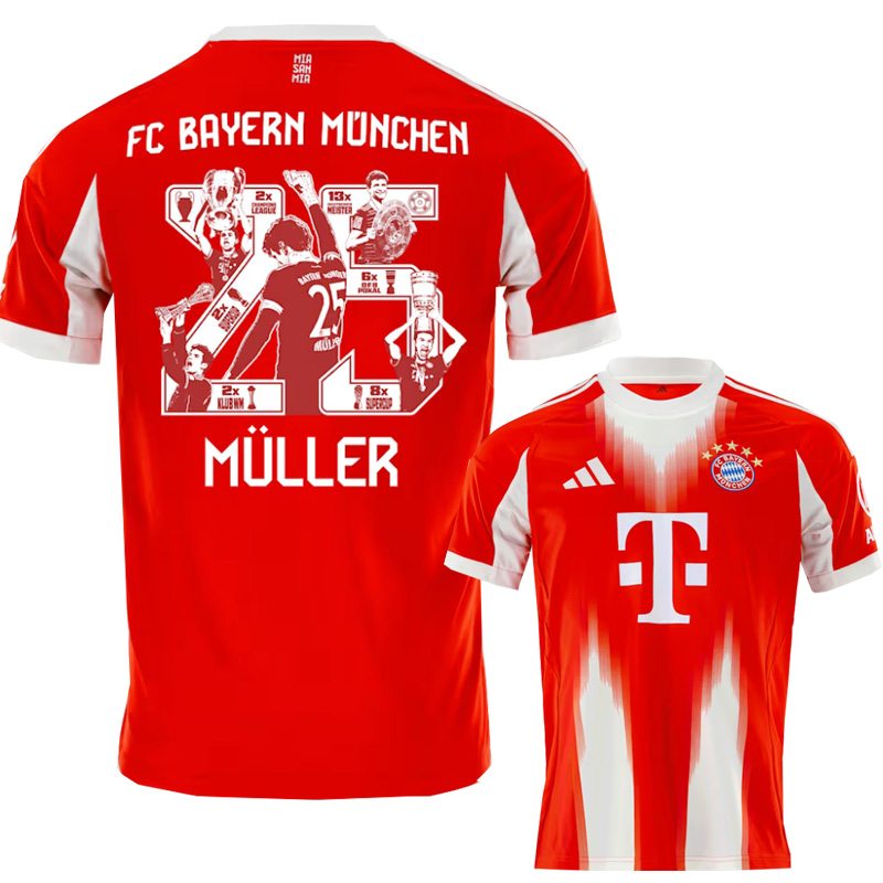 US$ 17.50 - 2025-26 Bayern Home Muller #25 Print Photo Number Fans ...