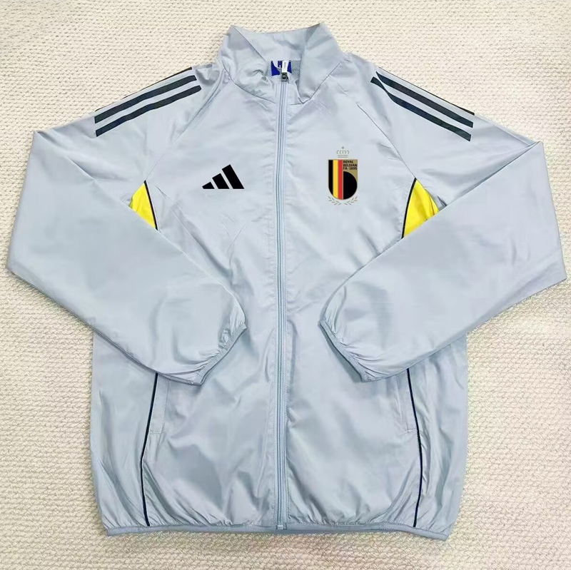 US$ 30.00 - 2025-26 Belgium Light gray Windbreaker (黑边) - www.grkits4.com