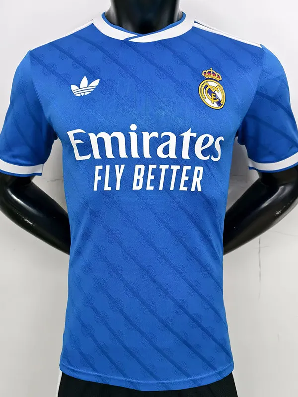 US$ 17.00 - 25-26 RMA Blue Player Version Soccer Jersey - www.motios6.com