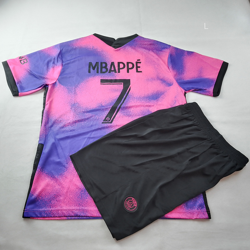 US$ 39.00 - Retro Set Adult Uniform 2020-2021 PSG MBAPPE 7 Away Pink ...