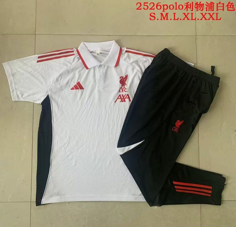 US$ 49.00 - 2025-2026 Liverpool White Soccer Polo and Pants Football ...