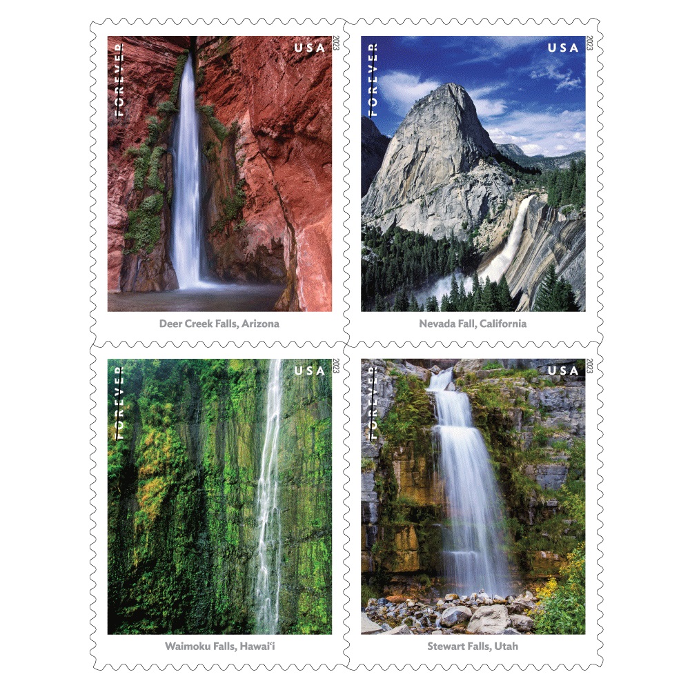 US$ 27.99 - Waterfalls 2023 - 5 Sheets / 60 Pcs - www.stpsod.com