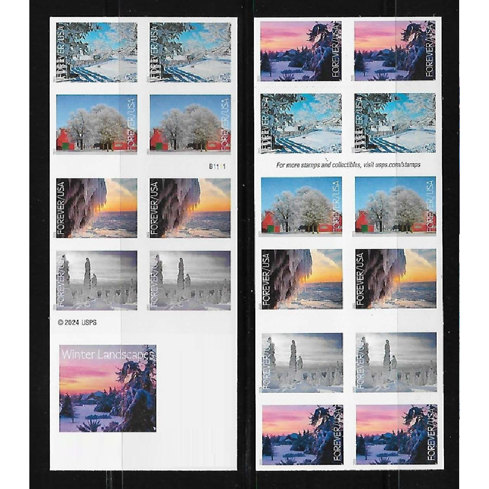 US$ 27.99 - Winter Landscapes 2025 - 5 Booklets / 100 Pcs - www.stpsod.com